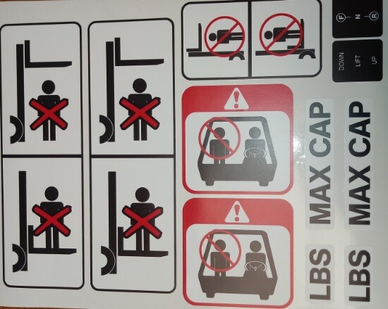 TOYOTA FORKLIFT DECAL SET BLACK + SAFETY DECALS | eBay