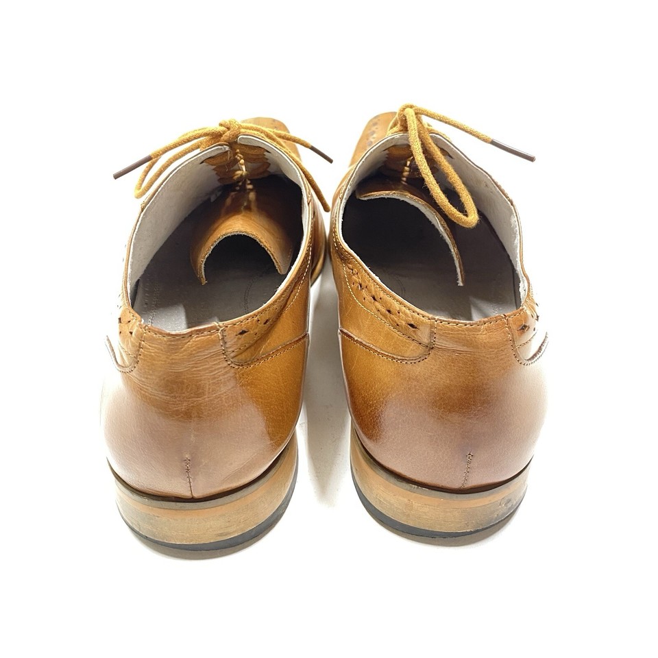Giovanni Men's real Leather Tan Dress Shoes Oxford Style ALFO HAND MADE ...