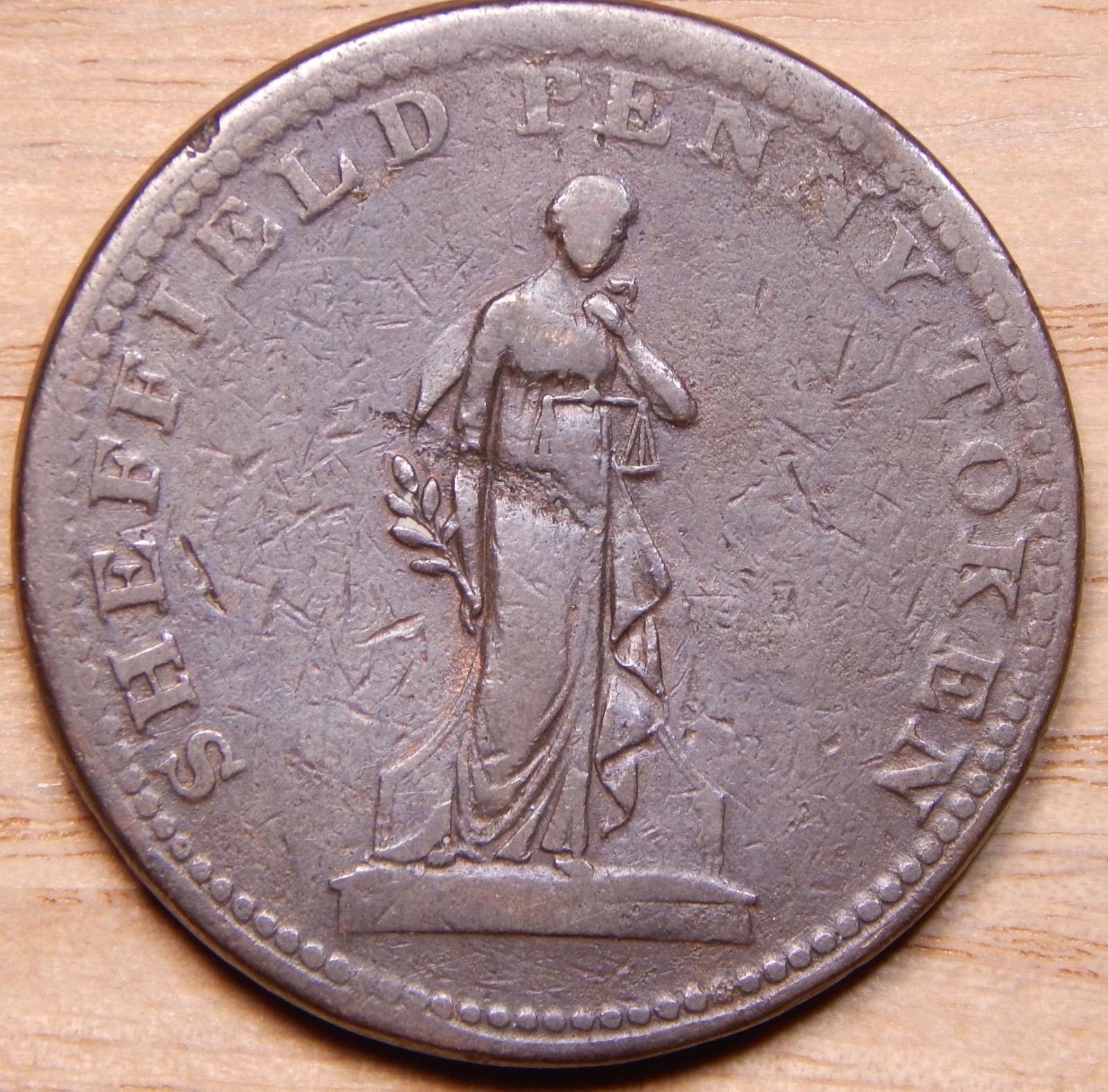RARE Great Britain 1813 Yorkshire Penny Token Sheffield Overseers of ...