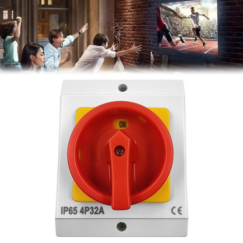 32A Rotary Isolator Switch 32amp 4 Pole 230V-415V IP65 Weatherproof ...