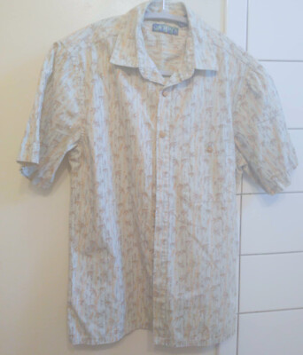 NROR Men's Sz. S SM CAMPIA CASUAL Cotton HAWAIIAN SHIRT Palm Trees | eBay