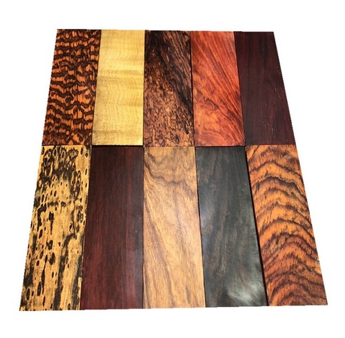 2 PC Knife Handle Timber Wood Block Plate Woodworking Blank Lumber DIY ...