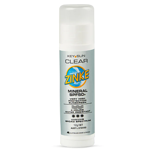 Key Sun Clear Zinke Mineral SPF 50+ Sunscreen Stick 12g Broad Spectrum ...