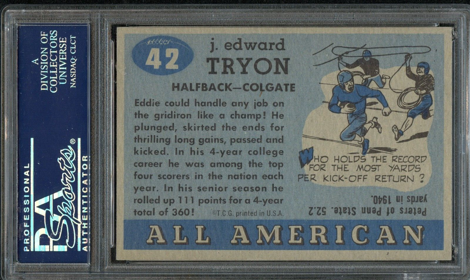 FB - 1955 Topps All American - #42 - J. Edward Tryon - PSA 6 - EX-MT | eBay