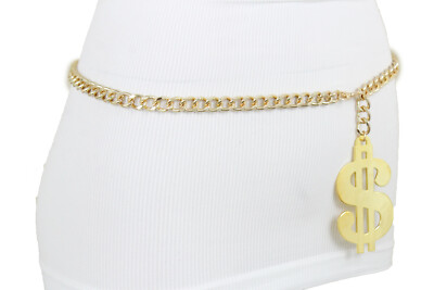 Women Gold Metal Chain US Dollar Money $ Charm Street Hood Gangster ...