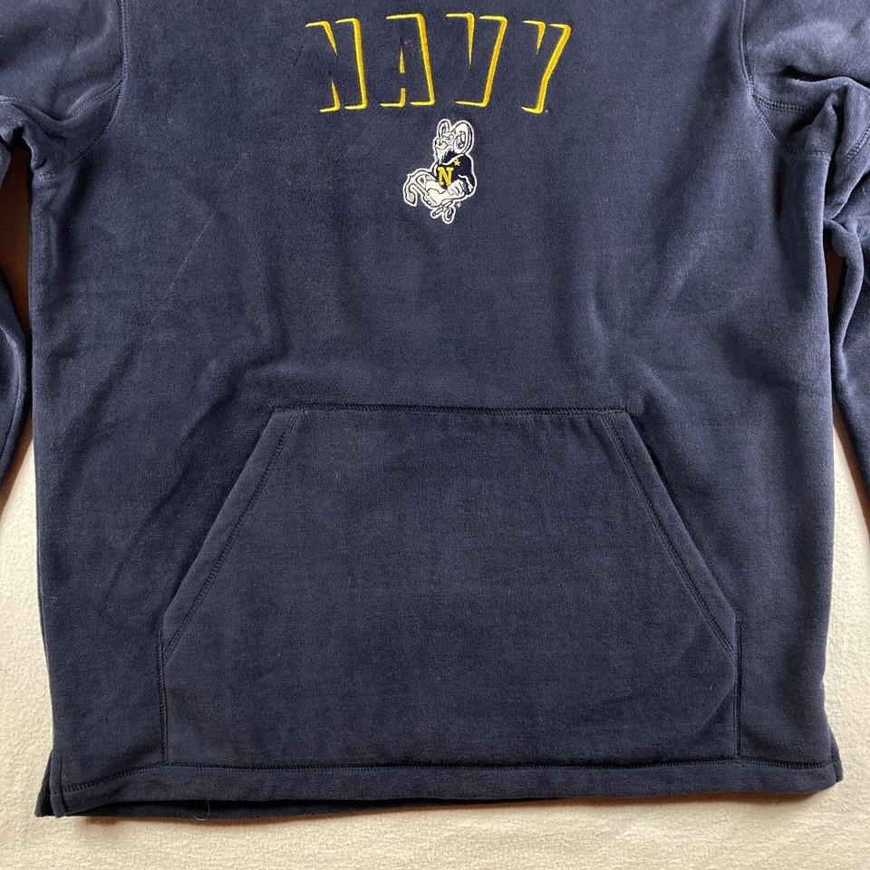 US Navy Midshipmen Hoodie Mens Medium Blue Fleece Mascot Heavyweight ...