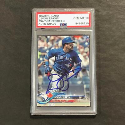 2018 Topps #453 Devon Travis Signed Card PSA/DNA Slabbed Autographed ...