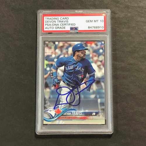 2018 Topps #453 Devon Travis Signed Card PSA/DNA Slabbed Autographed ...