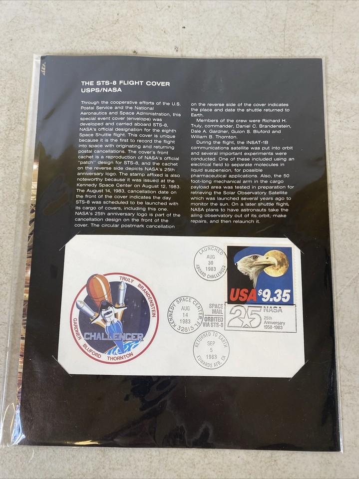 NASA USPS STS-8 Flight Cover Stamps 25th Anniversary 25E7 | eBay