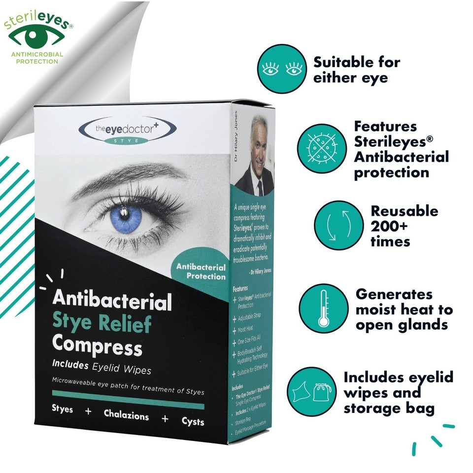The Eye Doctor Stye Relief Compress Patch &2 Eyelid Wipes Chalazion ...
