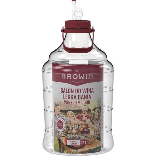 Plastic Demijohn Carboy 25L with Handle Airlock Wine Storage Home Brew ...