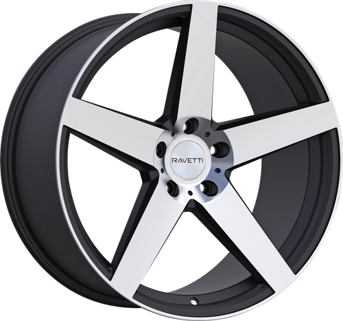 (Set-4) Ravetti M13 20x10 5X115 25mm Black Machined Wheels Rims 20 Inch ...