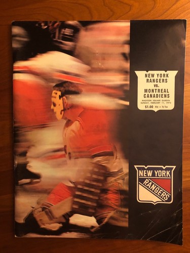 2 Vintage NY Rangers NHL Hockey Programs: 1973 vs Canadiens, ‘72 vs N ...