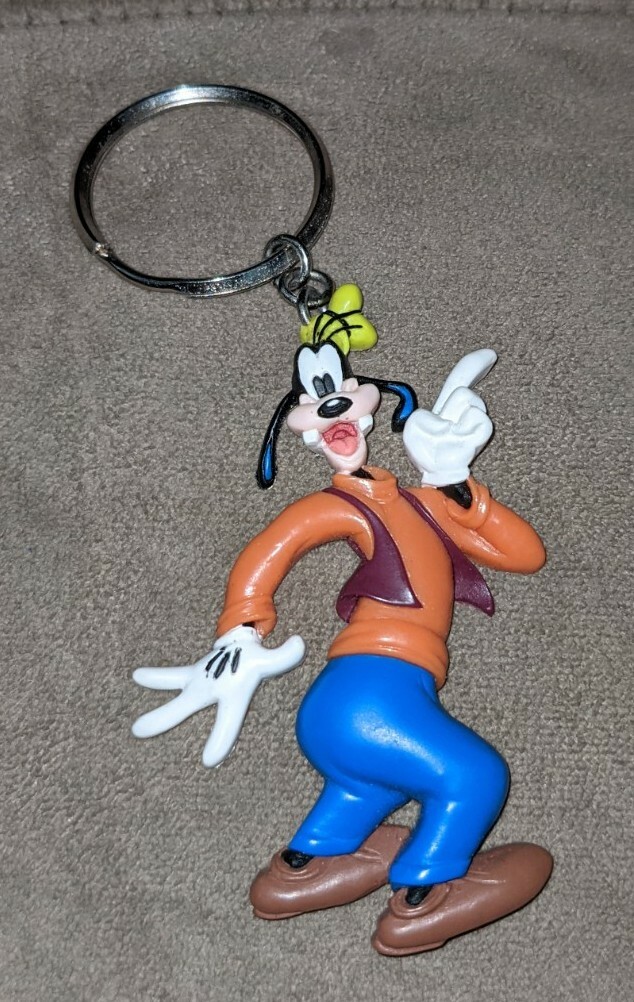 Disney Parks 3-D Goofy PVC Rubber Keychain 4.5" Key Chain Ring Keyring ...