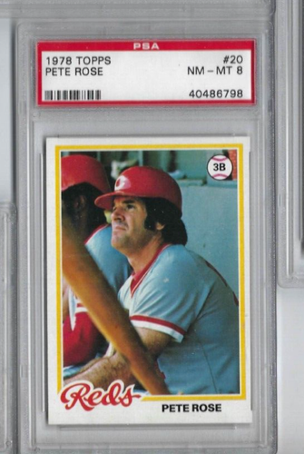 1978 Topps baseball card #20 Pete Rose Cincinnati Reds graded PSA 8 inv ...