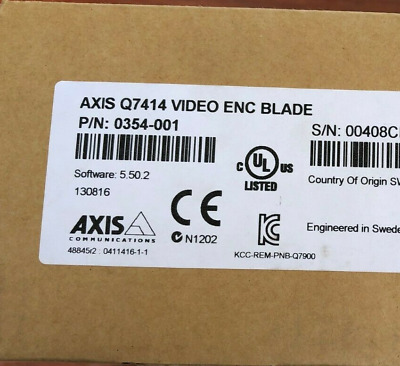 AXIS 0354-001 Q7414 VIDEO ENCODER BLADE 4 CHANNEL MULTIPLE H.264 RACK ...