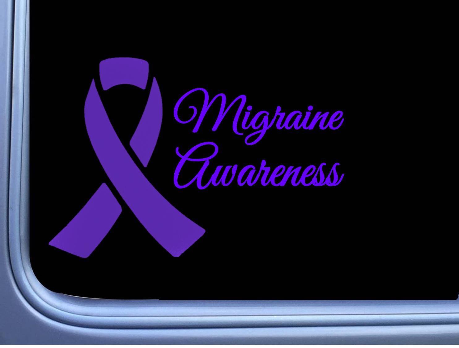 Migraine Awareness Purple Ribbon M415 8 inch Sticker decal headache ...
