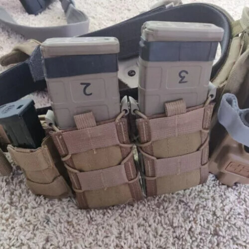 Tactical Soft Shell Rifle 5.56 7.62 308 Magazine Pouch Mag Carrier Mag ...