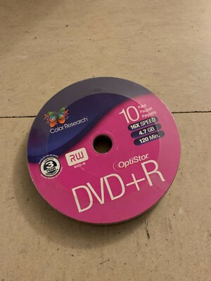 Color Research DVD+R 10-Pack - 10-Pack, 16X, 120 mins, 4.7GB, New | eBay