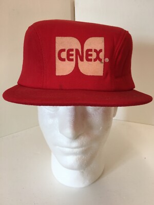 Trucker Hat Baseball Cap Red Fitted Ear Flaps Flat Brim. Cenex | eBay