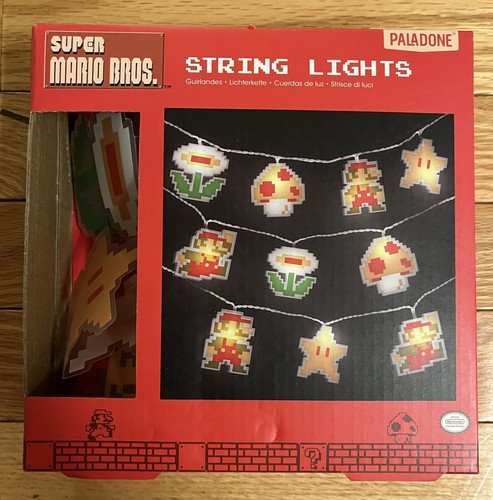 Nintendo Super Mario Bros String Lights Battery Operated New for 2023 ...