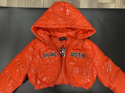 Shane Justin Puffer Half Jacket Size Medium Orange | eBay