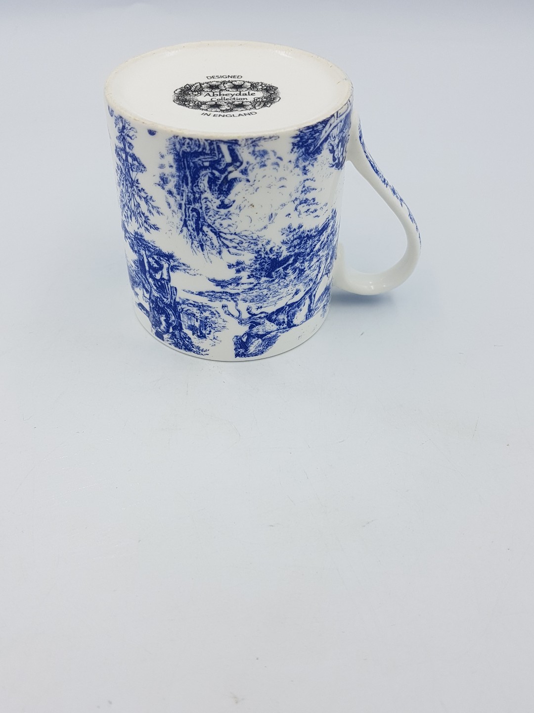 VINTAGE ABBEYDALE COLLECTION BLUE WHITE CERAMIC CUP MUG PASTORAL 18TH C ...