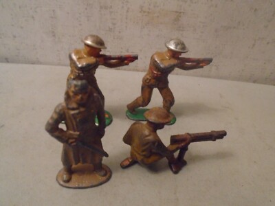 3 BARCLAY SOLDIERS WITH ISSUES GREY IRON MACHINE GUNNER | eBay