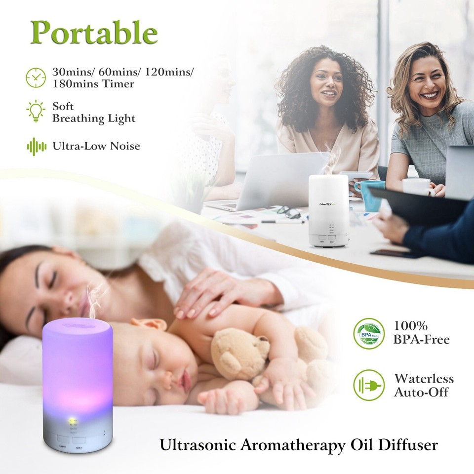 LED Essential Oil Aroma Diffuser Ultrasonic Humidifier Air Aromatherapy ...