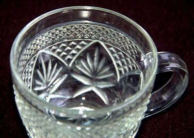 Set of 7 Pressed Glass Punch Cups ~ DIAMOND & PINEAPPLE Pattern ...