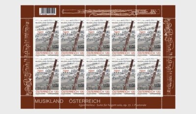 austria 2024 autriche music instrument BASSOON basson woodwind 10v mnh ...