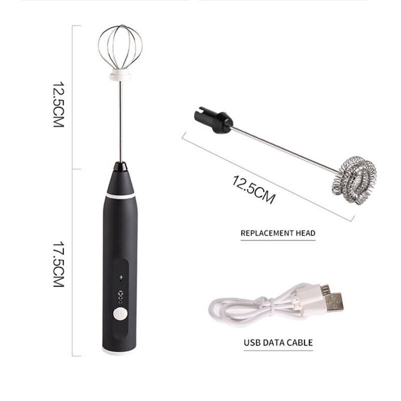 USB Rechargeable Handheld Electric Coffee Milk Frother Whisk Mixer Egg Beater | eBay