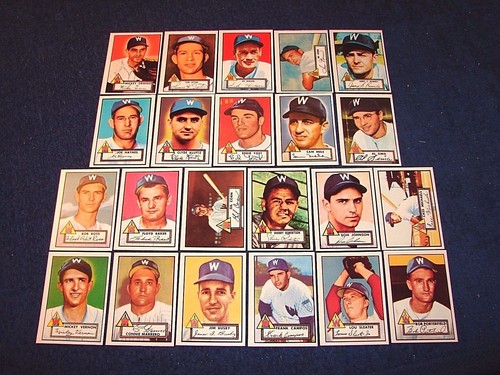 WASHINGTON SENATORS 1952 TOPPS REPRINT TEAM SET 22 CARDS MINT (JM515 ...
