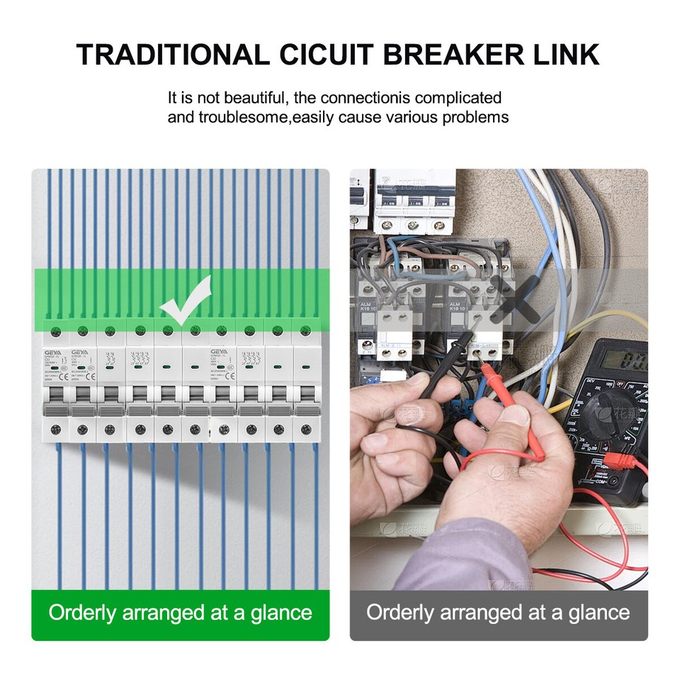 GEYA 25mm² Terminals Busbar Electrical Wire Connector Connector For MCB ...