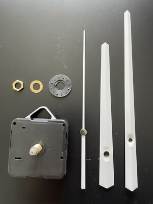 Clock Movement Large White Quartz Sweeping Hands AA Battery Powered ...