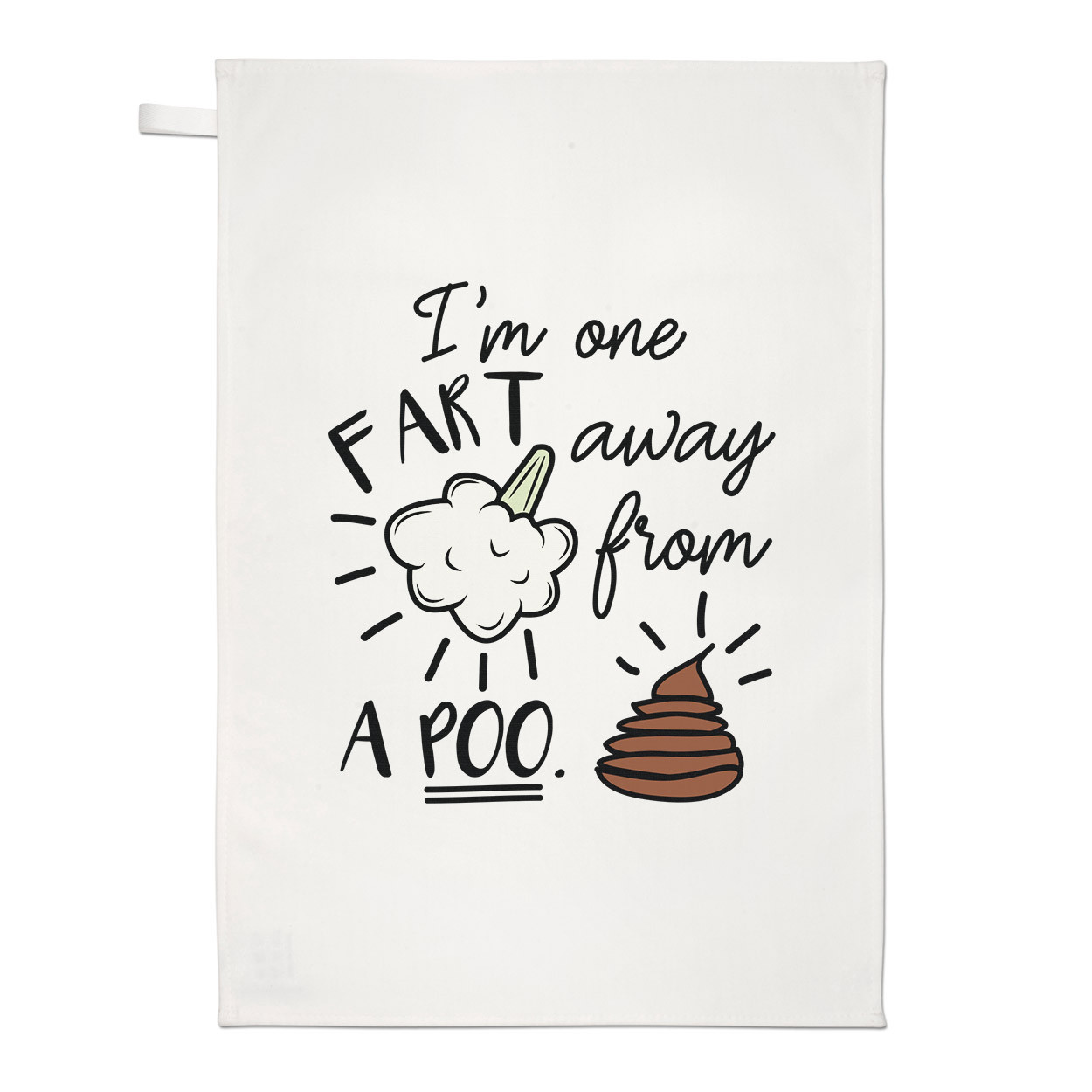 I'm One Fart Away From A Poo Tea Towel Dish Cloth - Funny Joke Poop | eBay