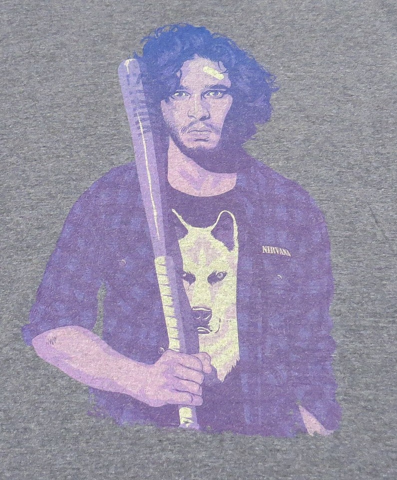 Game of Thrones JON SNOW STARK t-shirt MED Mike Wrobel 90s Style Art ...