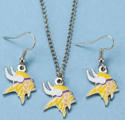 MINNESOTA VIKINGS NEW EARRING AND PENDANT SET - GREAT STOCKING STUFFER ...