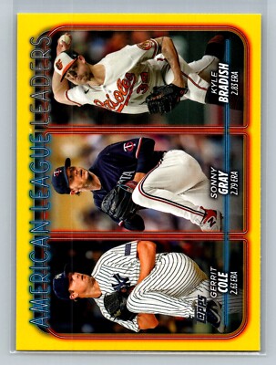 2024 Series 1 American League Leaders ERA Cole/ Gray/ Bradish Yellow | eBay