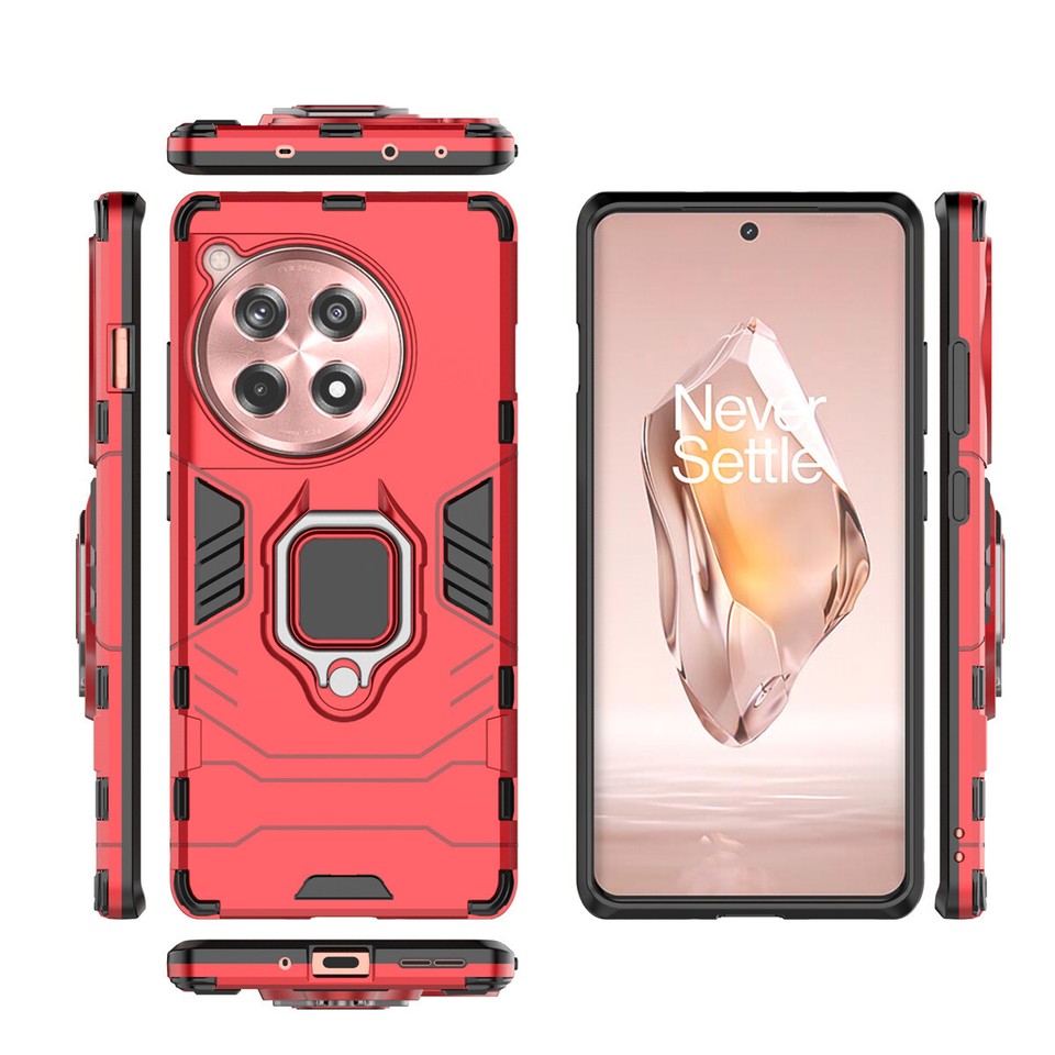 For OnePlus 12 12R Slim Armor Ring Stand Phone Case Cover + 1x Screen ...