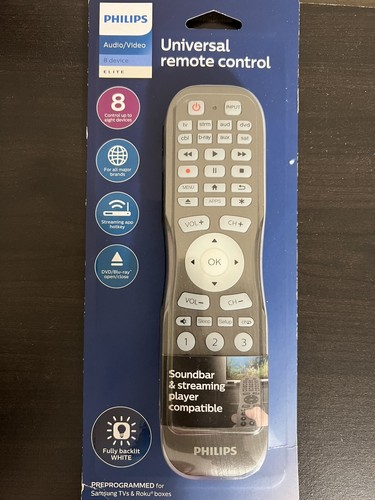 Philips 8-Device Backlit Universal Remote Control up to 8 Devices New ...