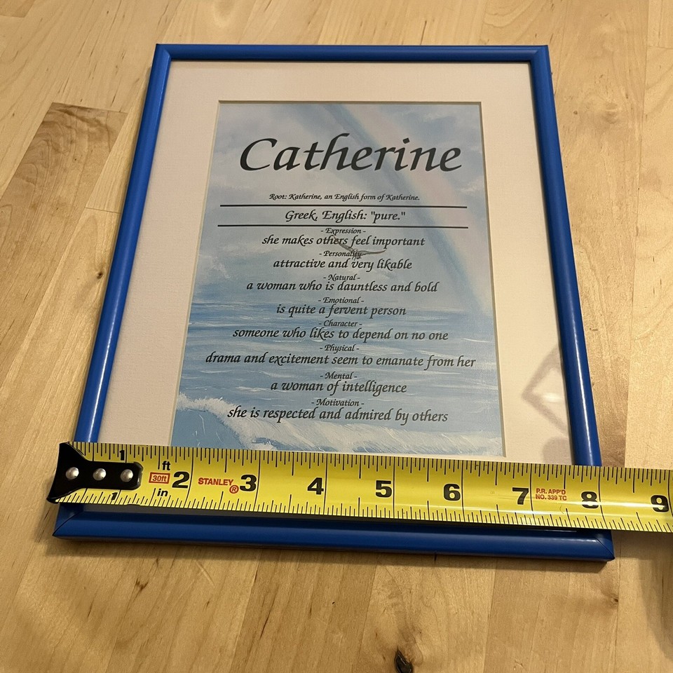 Catherine Name Meaning Origins Framed Print Blue Rainbow Ocean | eBay