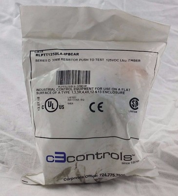 C3 Control Resistor RLPTT125DLA-1PBCAR 30mm push to test 125vdc led ...