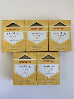5 X Burts Bees Nourishing Bar Soap With Honey & Shea Discontinued 5.1 ...