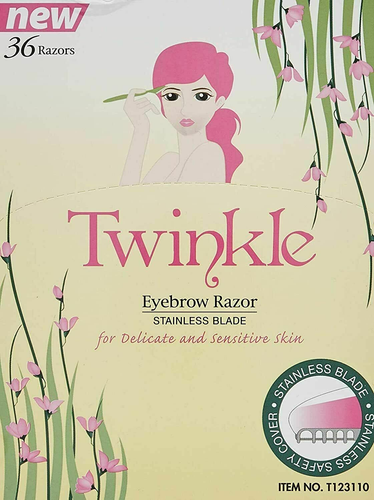 Twinkle Mini Eyebrow Razor Stainless Blade Delicate & Sensitive Skin 36 ...