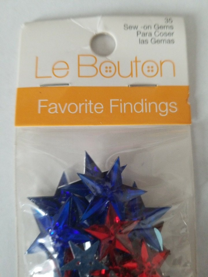 Le Bouton Favorite Findings Red & Blue Sew-On Gems (35) | eBay