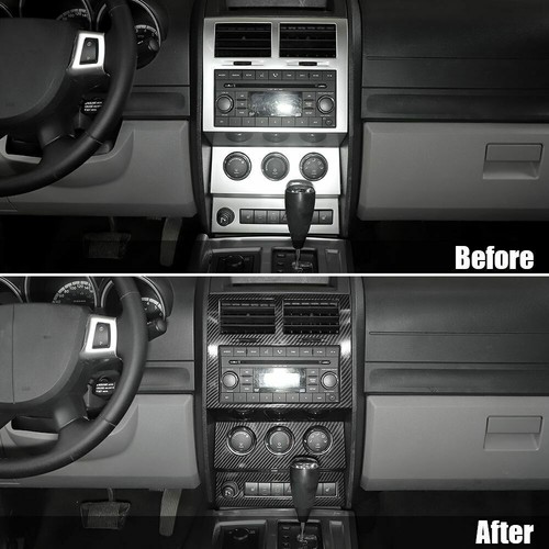 Carbon Fiber ABS Center Console Control Panel Trim Fit For Dodge Nitro ...