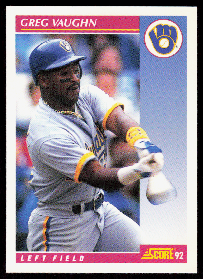 1992 Score 639 Greg Vaughn Milwaukee Brewers | eBay