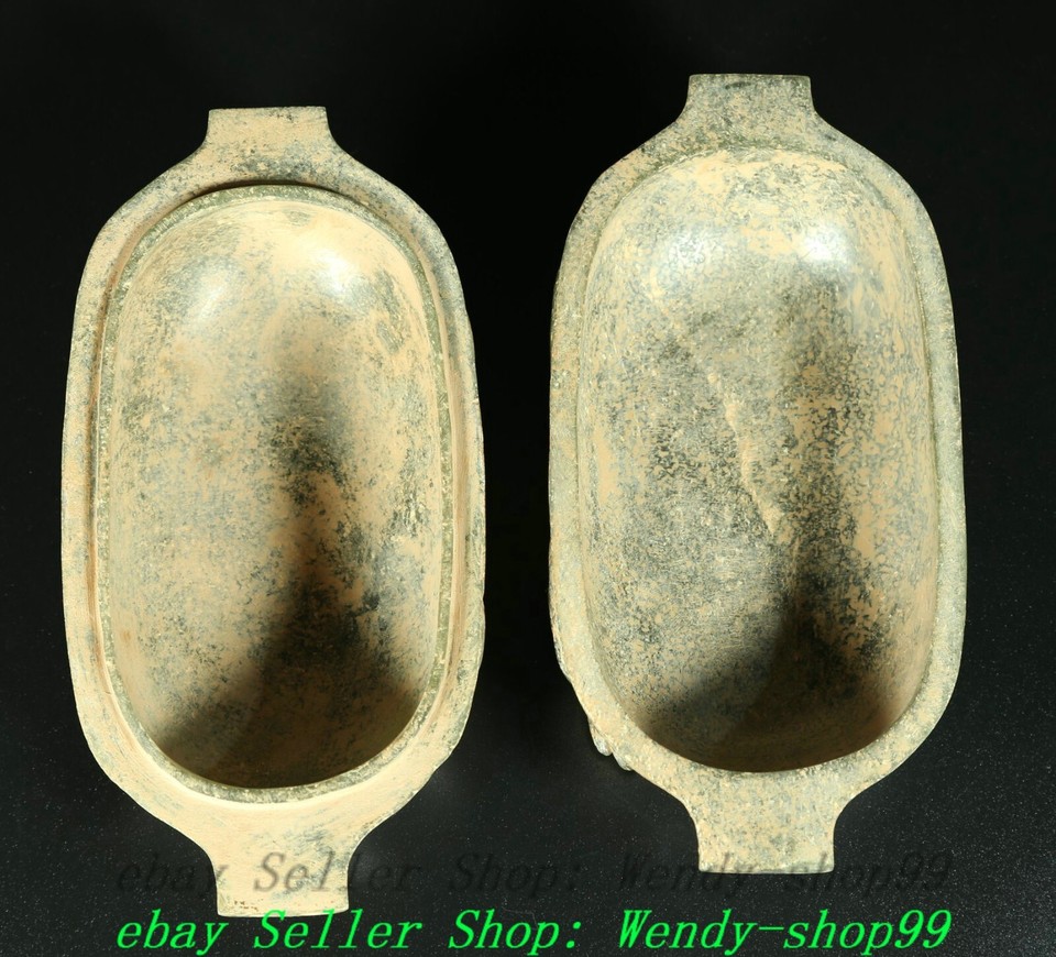 7" Old Han Dynasty Natural Hetian Jade Carve Feng Shui Pig Swine Box ...