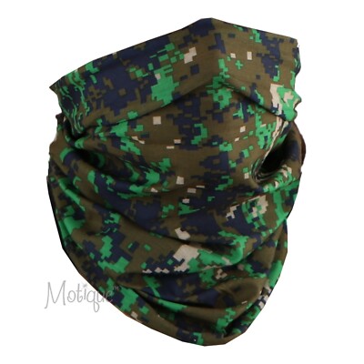 Face Mask Neck Gaiter Balaclava Neckerchief Headband Green Pixel Face ...